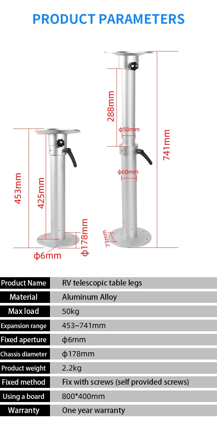 Adjustable RV Table Legs - Durable & Versatile Solutions