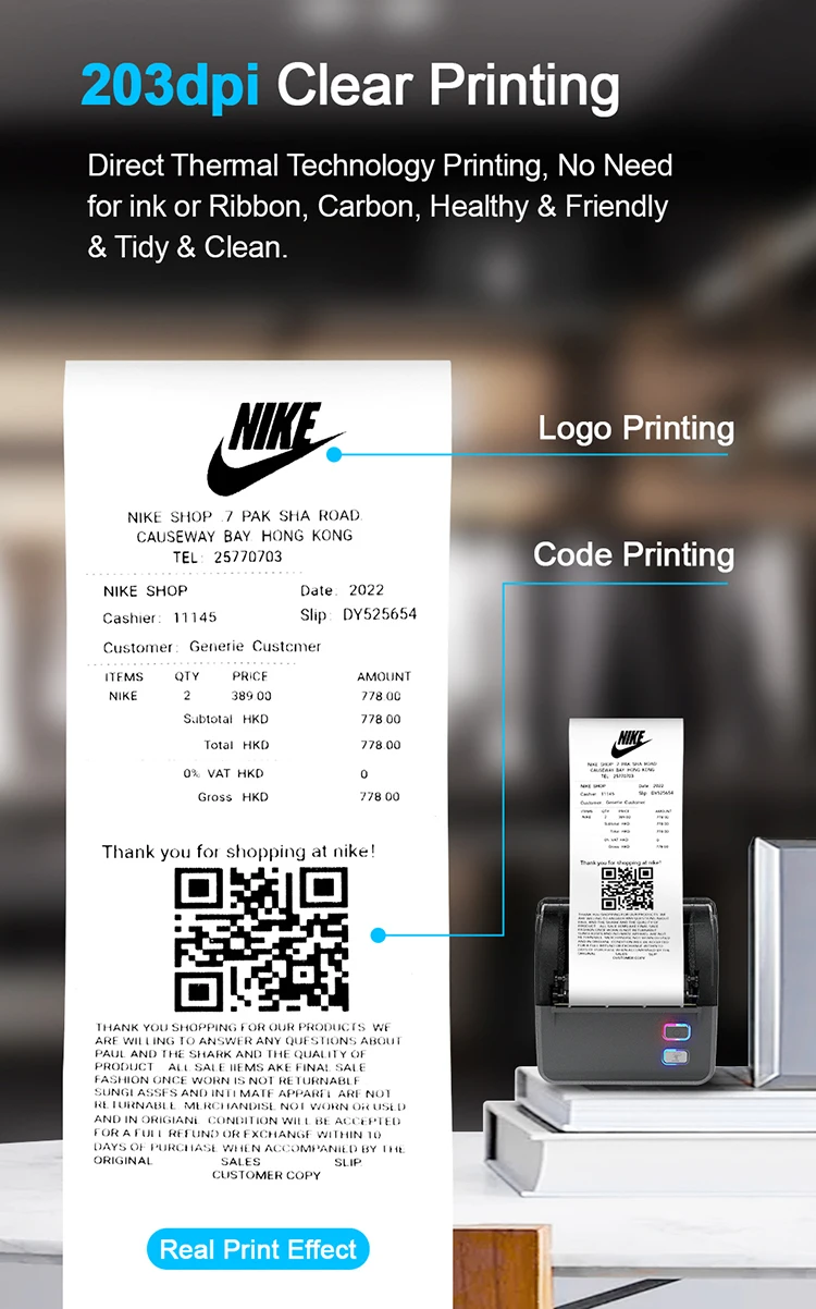 80mm Mini Portable Wireless Printer Imprimante Thermique Bluetooth ...