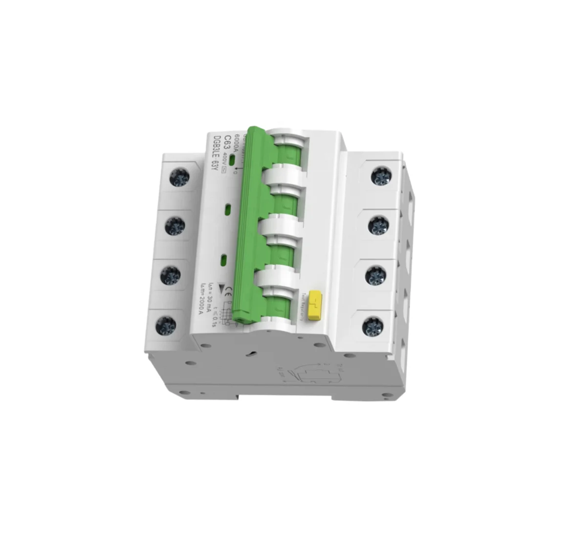 Type C 2 Pole Rcbo 30ma Circuit Breaker 4 Pole 6a-63a Rcbo - Buy Type C ...