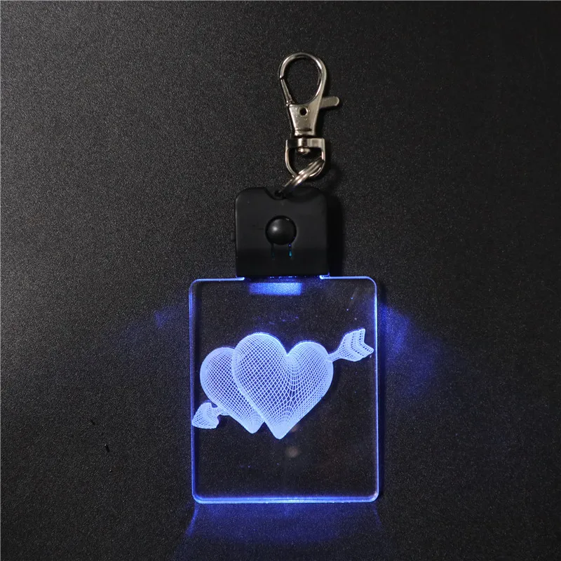 3D Laser Engraving Keychain - LED Dancing Girl Crystal