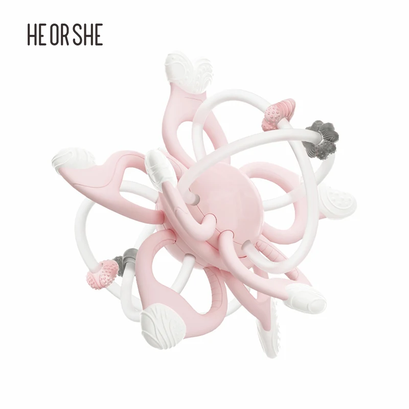 HEORSHE Fast Delivery BPA Free Round Teether Sensory Toys