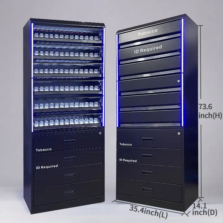 Spring Loaded Shelf Pusher Led Metal Cigarette Pack Display Unit Rack ...