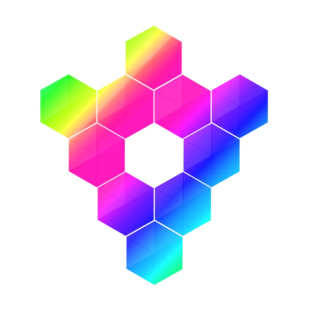 New Rgb Smart Wifi Led Hexagon Wall Lights Game Living Room Bedroom ...