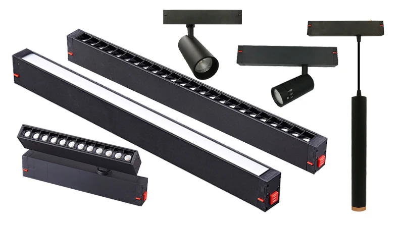 Led Magnetique Rail Track Lights Systeme 30w 40w 50w 60w 2 Wire ...