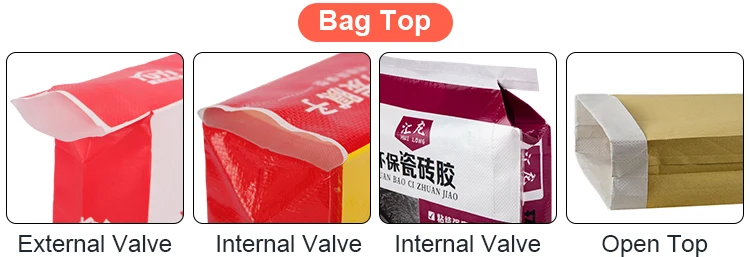 Custom Concrete Cement Valve Woven Polypropylene Bags