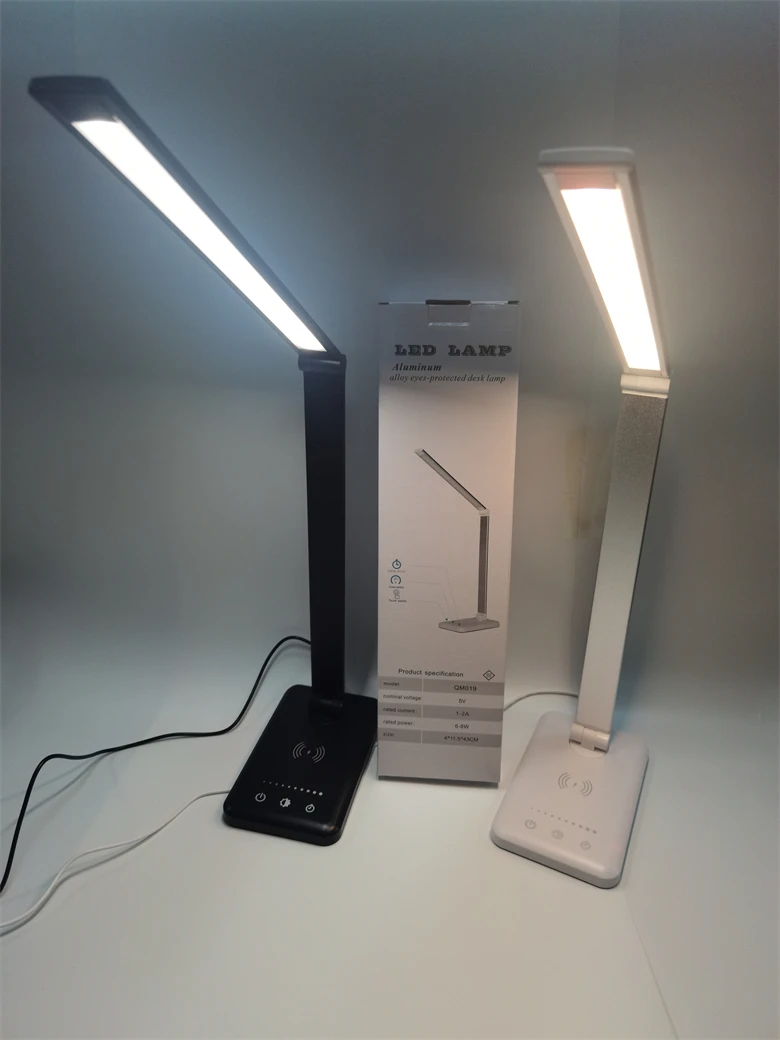 Dormitory Study Light Lamp - Dimmable Table Lights with Wireless Charger