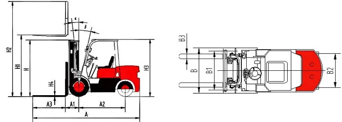 10 Ton Diesel Forklift with 6m-8m Handler for Glass Crates