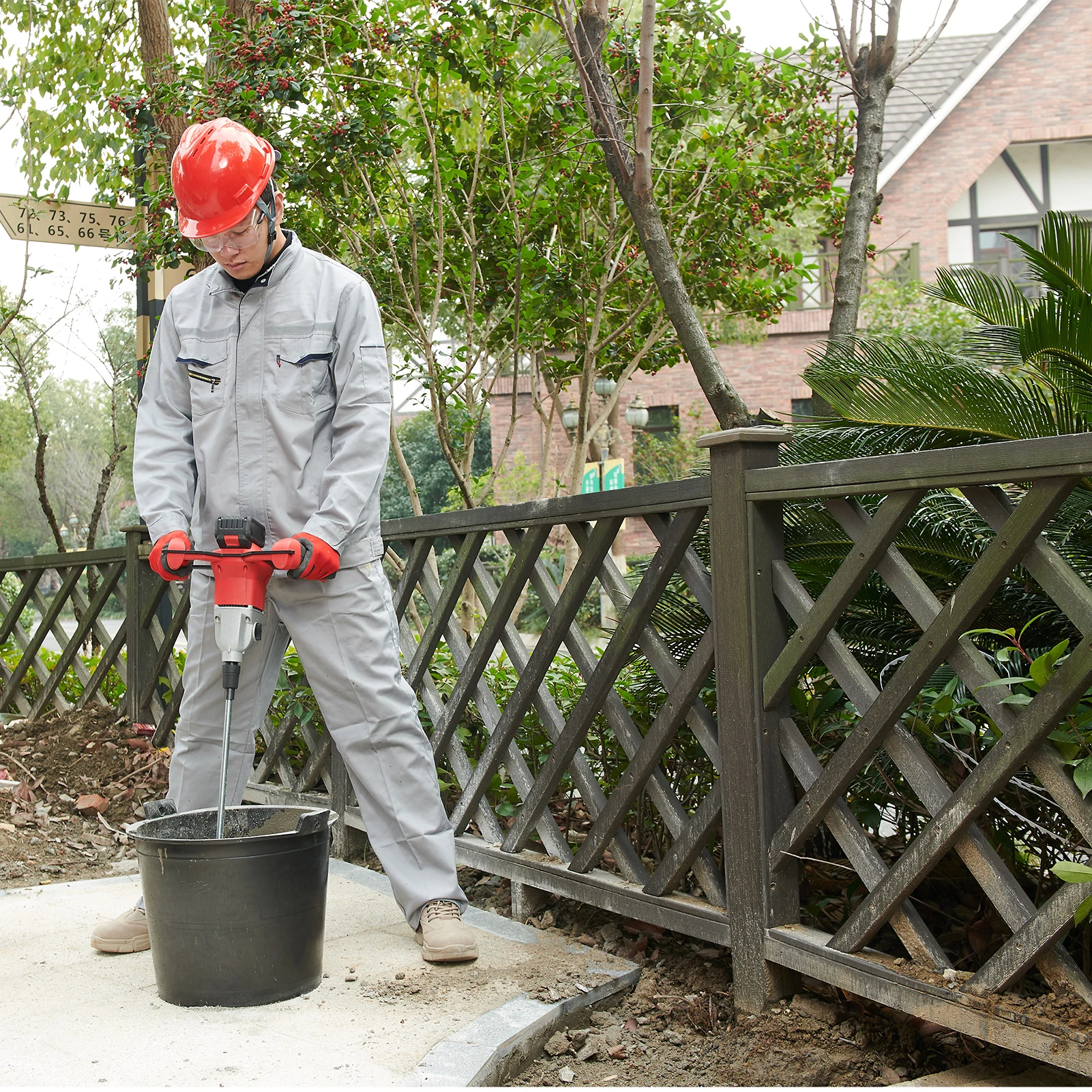 Burley Cordless Brushless Electric Hand Paint Mixer Cement Mortar ...