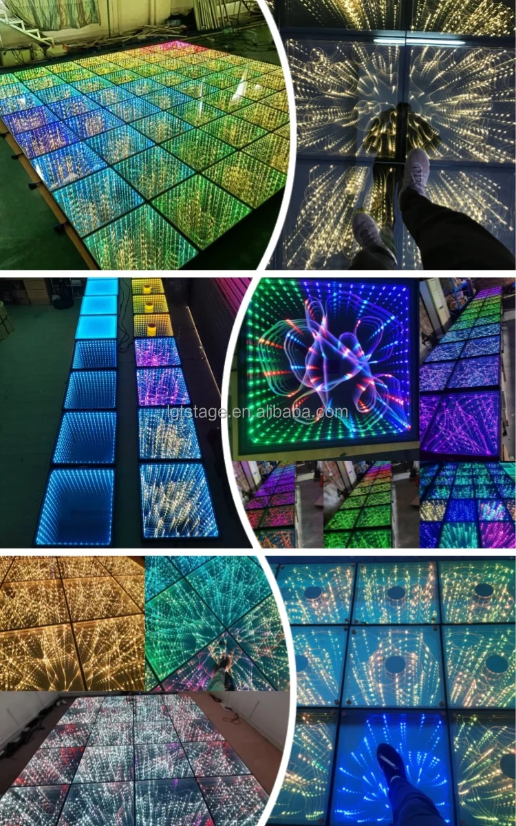 LGT 3D Starry Dance Floor LED Star Mirror Tile Light for Weddings ...