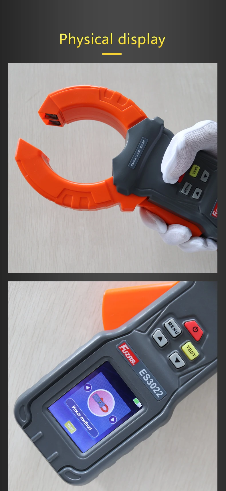 FUZRR ES3022E Soil Resistivity 9999 Kohm Voltage 600V Current 60A Clamp ...