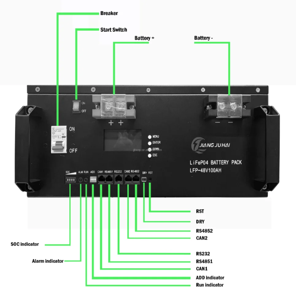 Smart Rack Mounted Solar Rechargeable Lipo Battery 5kwh Lifepo4 48v ...