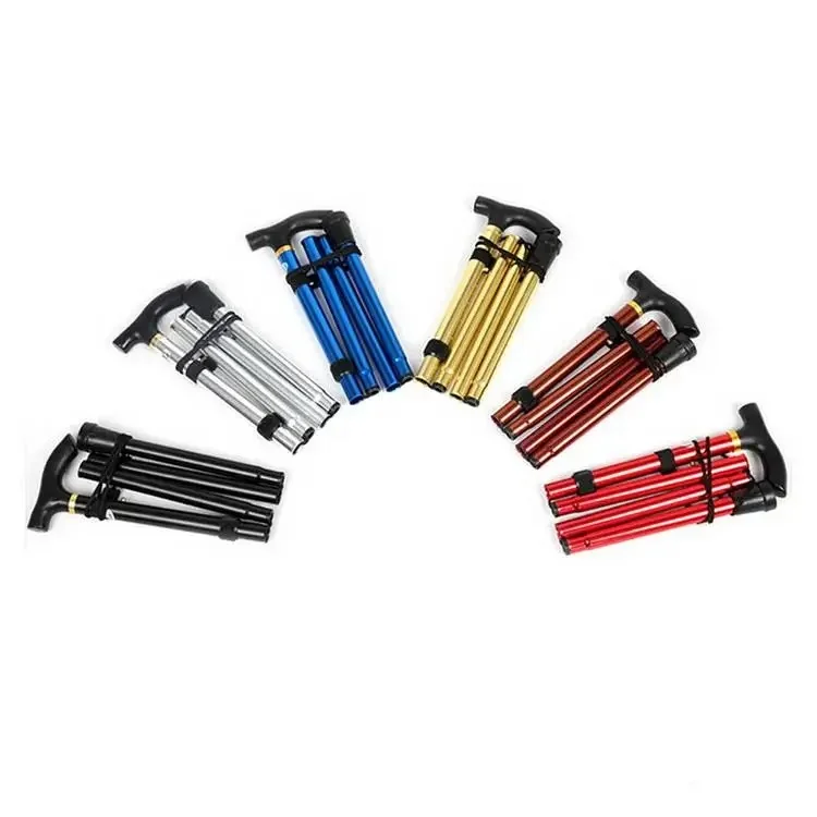 Aluminum Blind Walking Cane Blue Foldable Telescopic Mountaineering ...