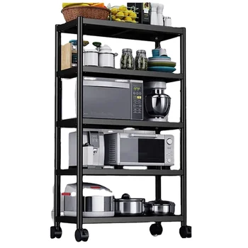 Metal Shelving Unit 4 Tier Baked Zinc Stainless Steel Storage Shelves ...