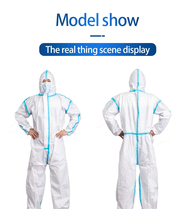 White Ppes Suit Disposable Coveralls Waterproof With Hood And Boot ...