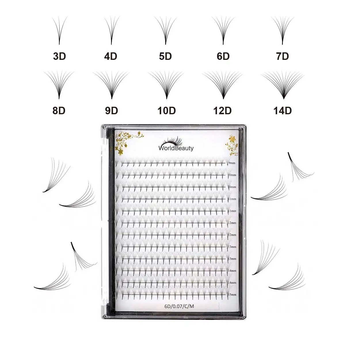 Worldbeauty Premade Volume Fans Eyelash Extensions 2d 3d 4d 5d 6d Pointy Base Natural Black ...