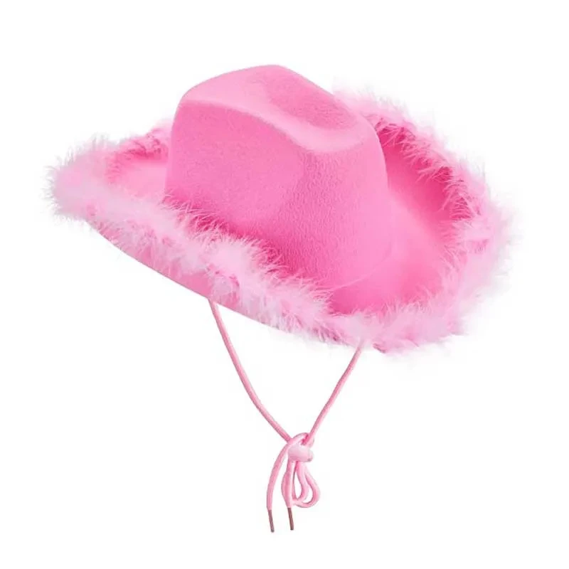 Pink Cowboy Hat Rodeo Party Hats For Women Men Cowgirl Western Party ...