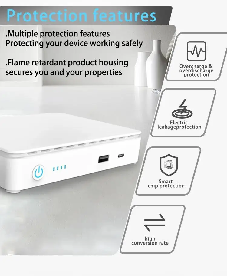 GCSOAR Mini DC UPS With Li-ion Battery 10000mAh DC Power Supply Mini UPS Para Modem With POE 15V ...