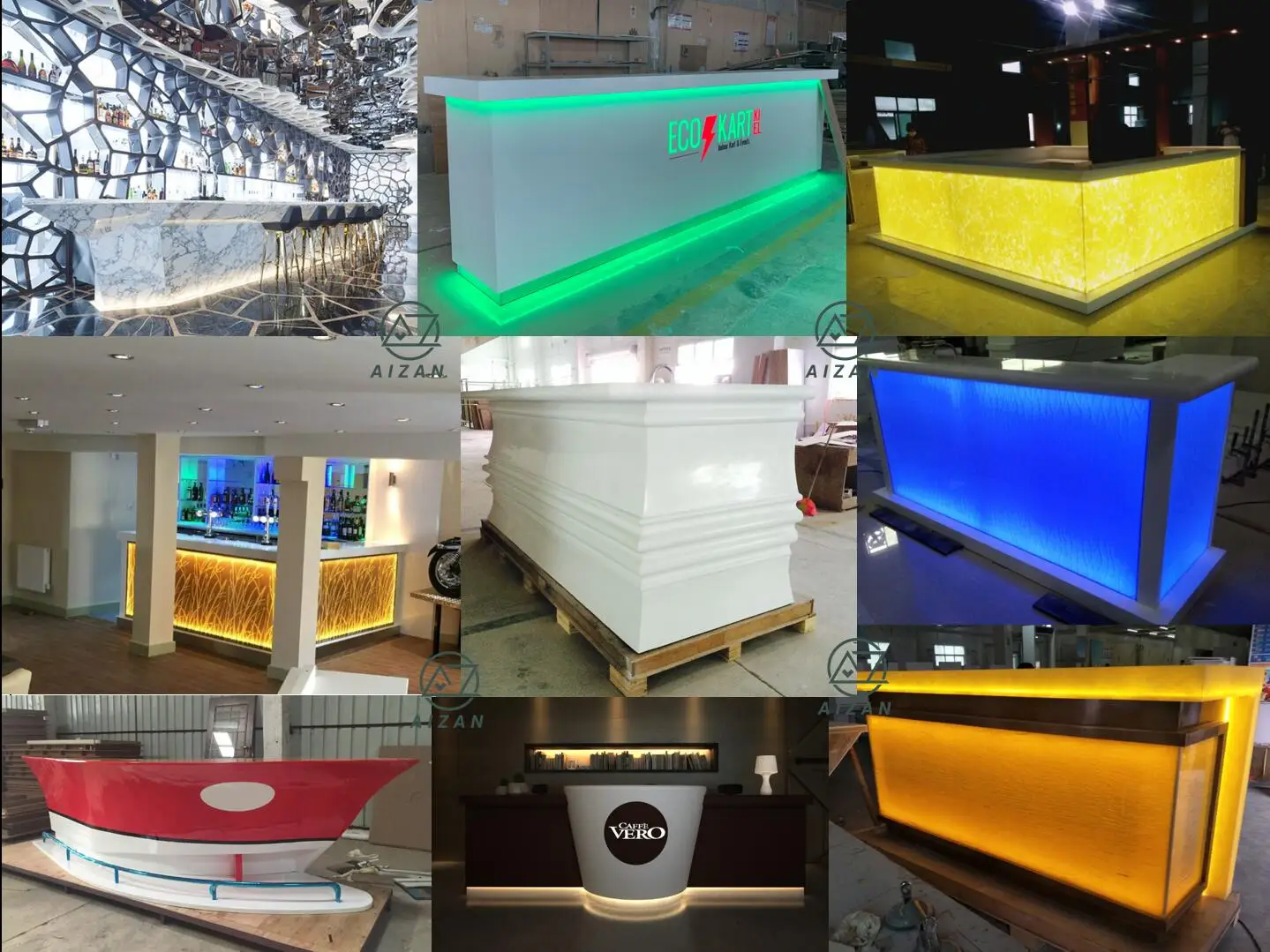 Custom Bar Counter Cake Bakery Modern Bar Counter With Pastry Display ...