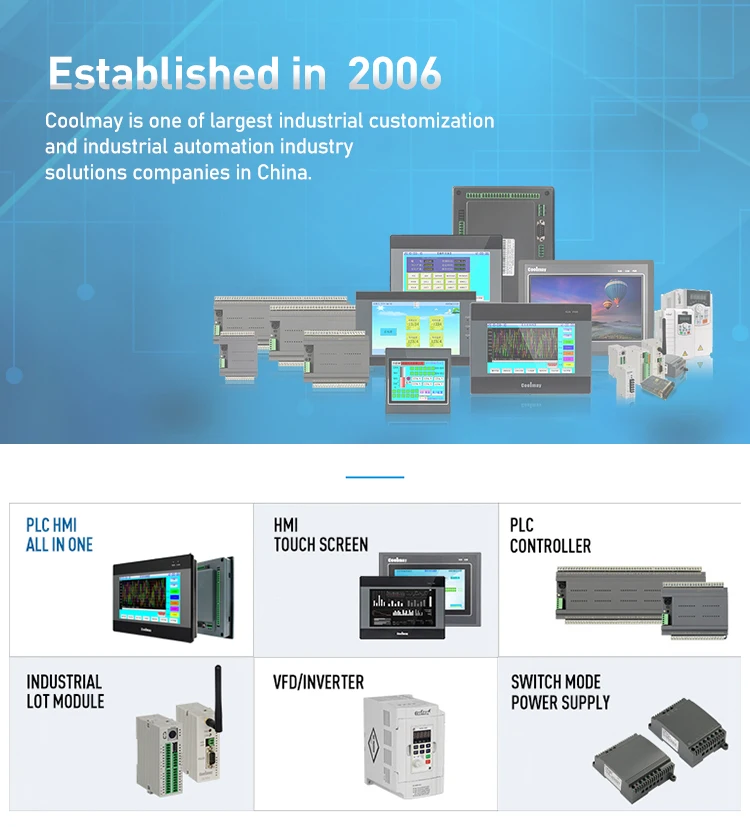 7 Inch HMI PLC Integrated Controller Multiple Output and Input Types ...