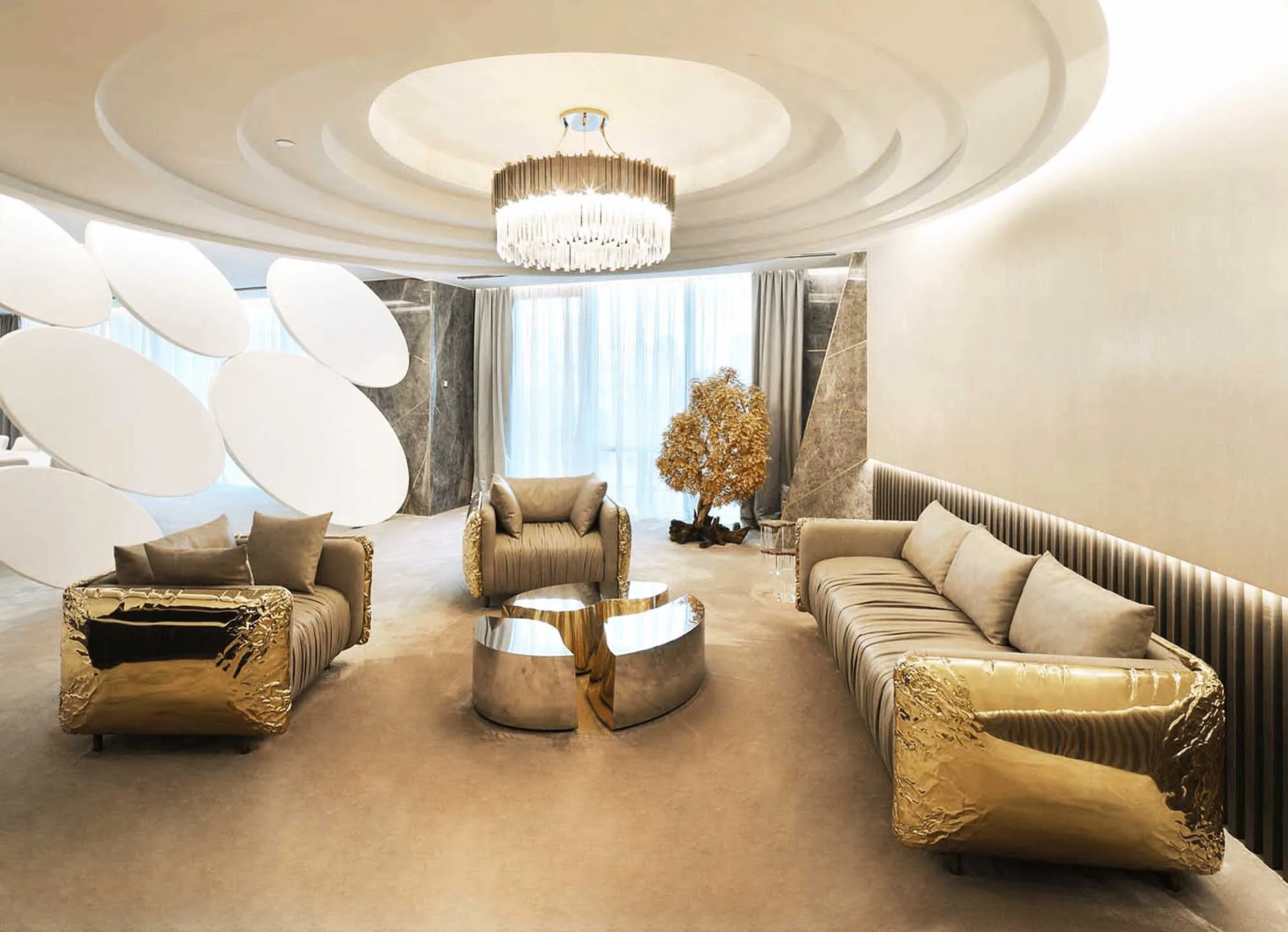 Boca Design Premium Villa Modern Style Light Luxury Leather Sectional ...