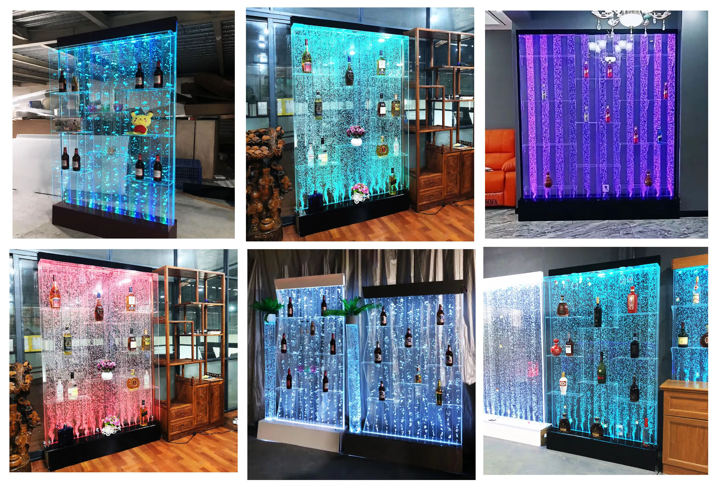 Indoor Screen Partition with Color Changing LED Acrylic Panels