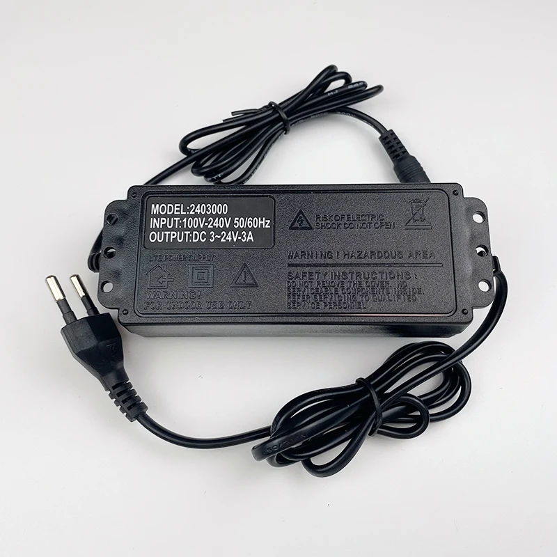 3-24V3A Adjustable Power Adapter for Dimming Lights & Motors
