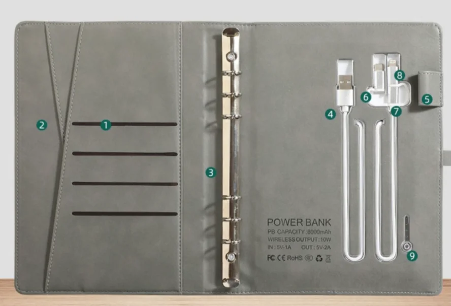 2024 Custom A5 Power Bank Charging Planner Diary Notebook Set