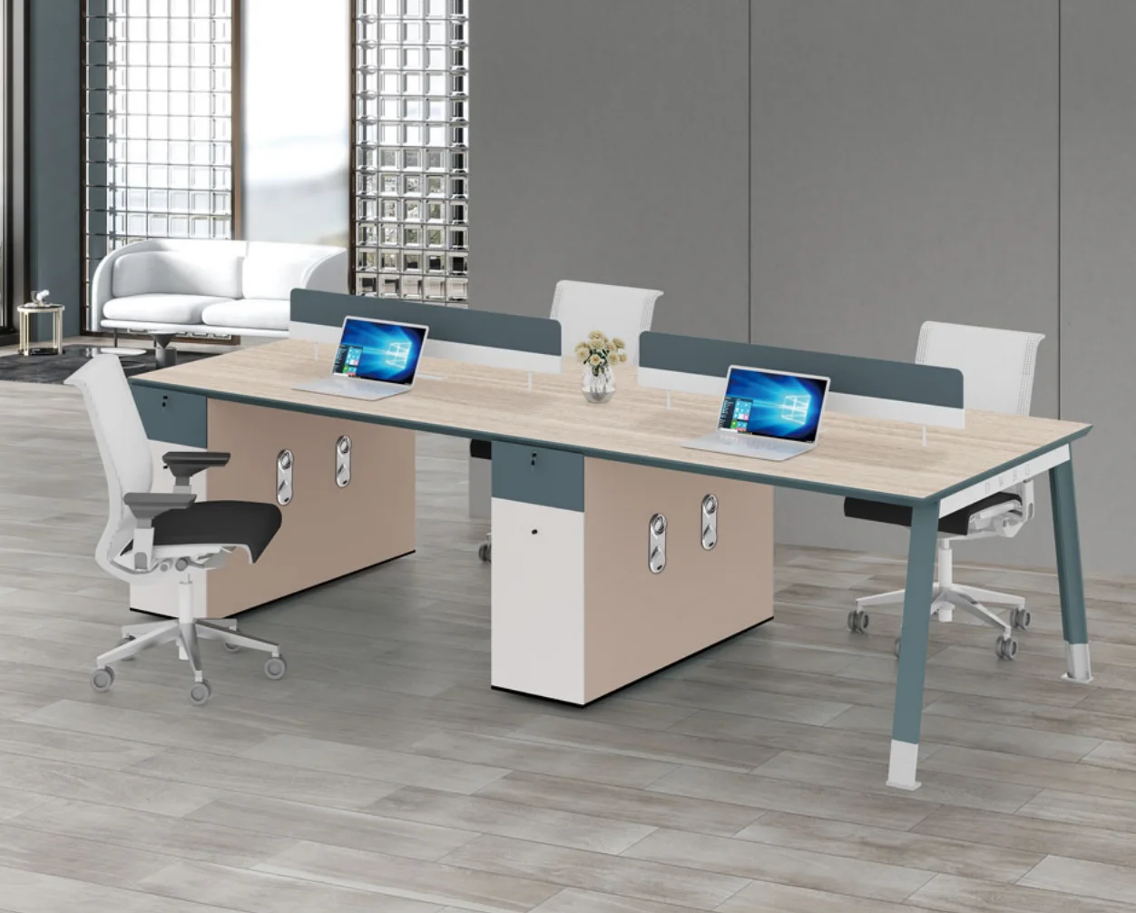 Office Furniture Modern Office Partition Desk Extrusions Cubicle 2 4 6 ...