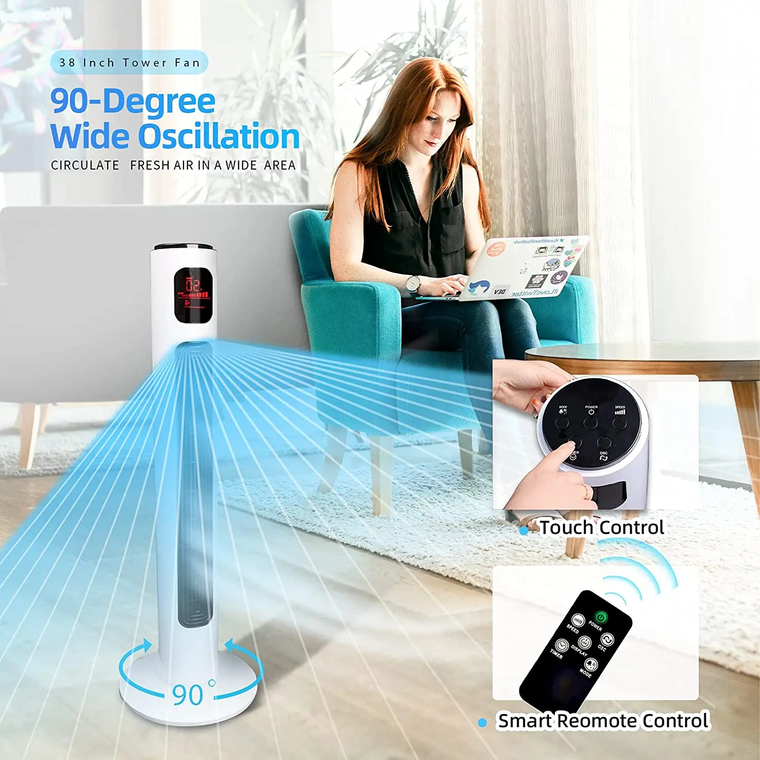 Electrical Fan Remote Control Tower Fan Ice Tower Fan With Remote ...