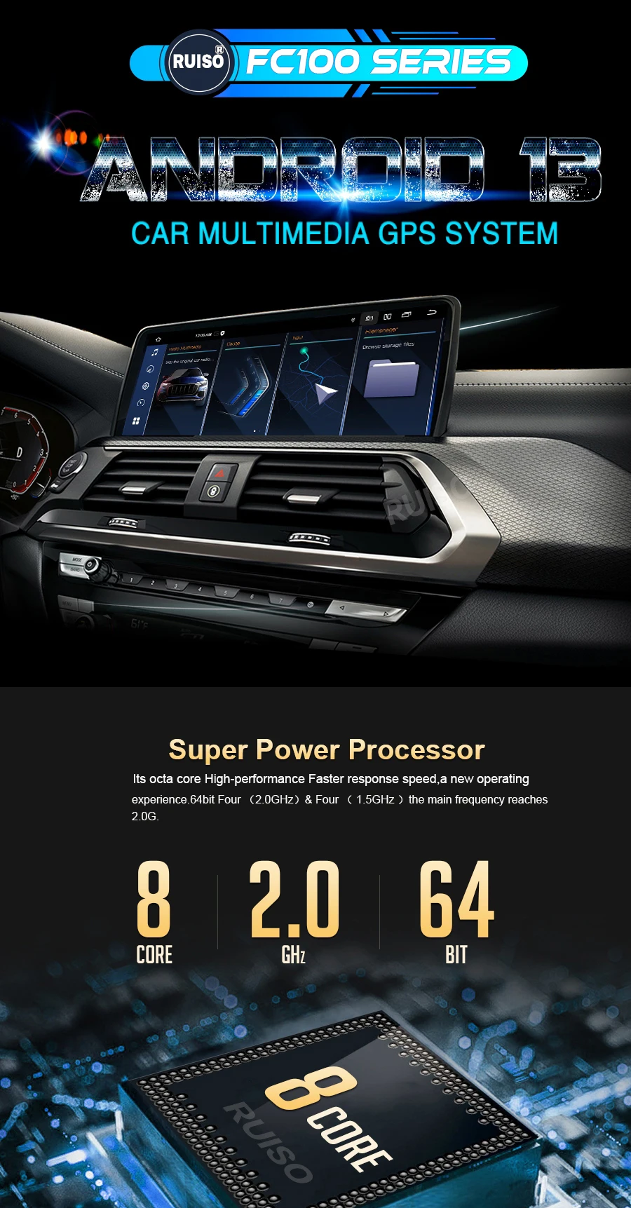 Ruiso F100 Car Radio Android Car Player For Bmw X3 E83 Nbt Car Stereo Gps Carplay Android Auto ...