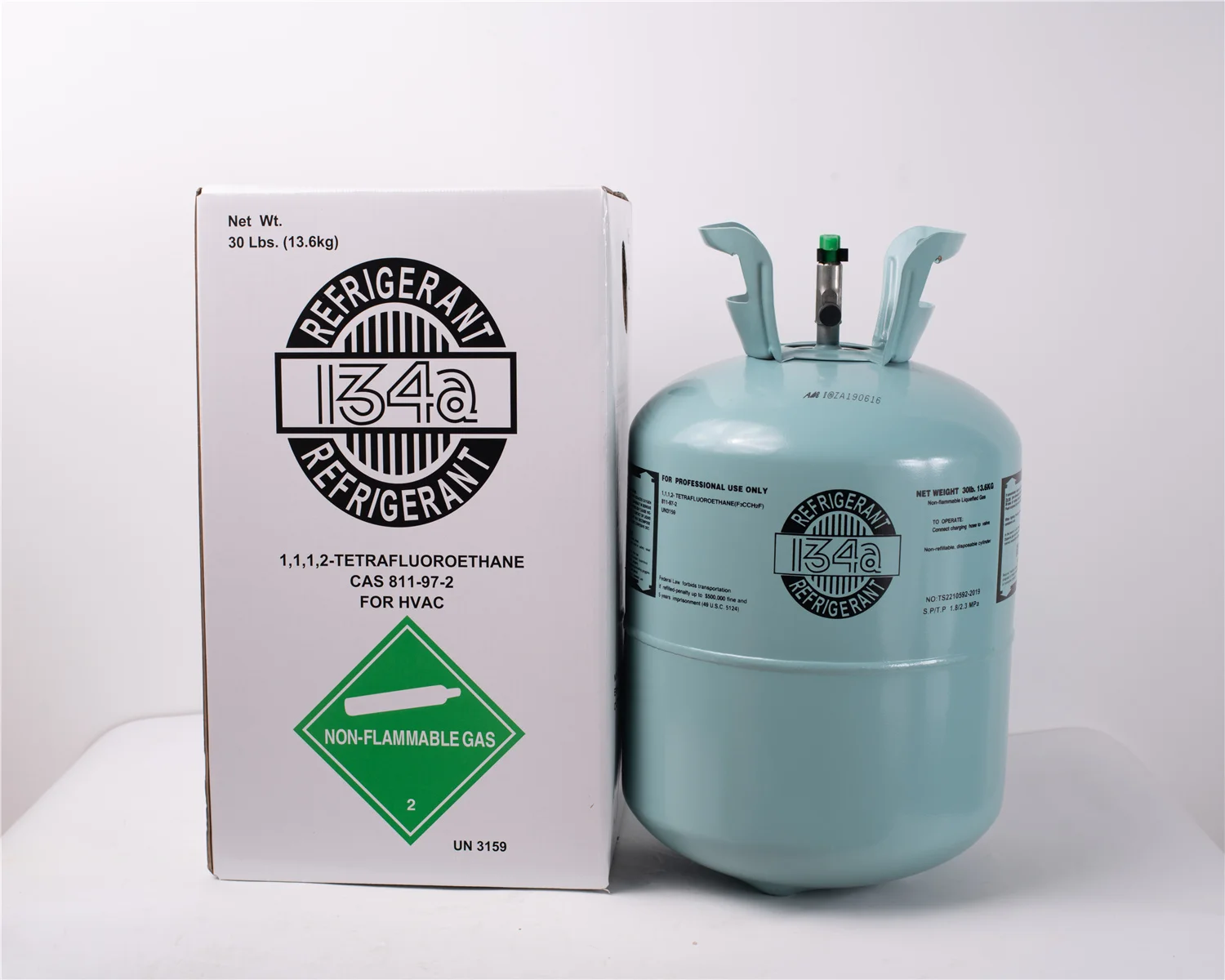 13.6kg Disposable Automotive R134a Refrigerant Gas Cylinder