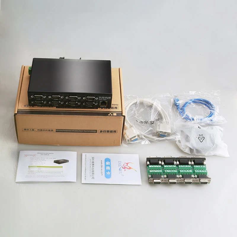 8 Port RS232 RS485 RS422 to Ethernet TCP/IP Converter Multiple Serial ...