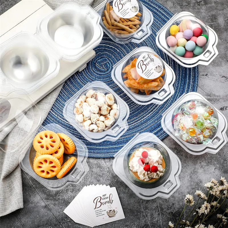 Hot Cocoa Bomb Disposable Plastic Cupcake Boxes Individual Chocolate ...