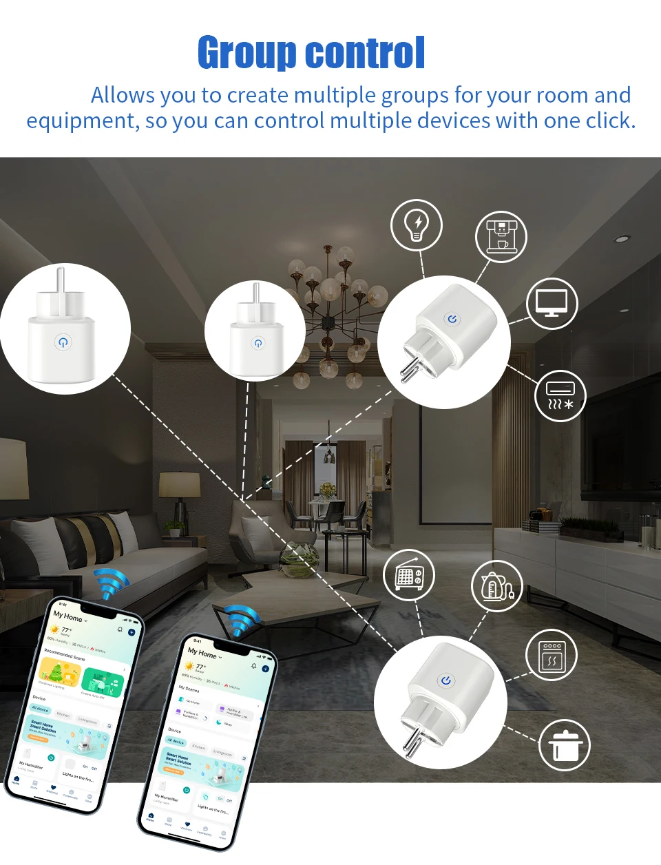 SIXWGH 20A EU Standard Smart Socket Wifi Wireless Plug Outlet Timing ...