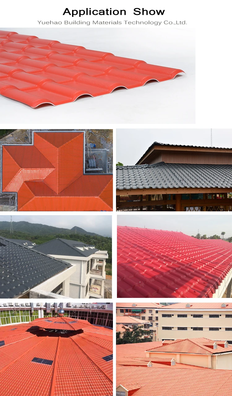 Weather Resistance Plastic Roof Sheet Pvc Roof Tile Asa Resin Roofing ...