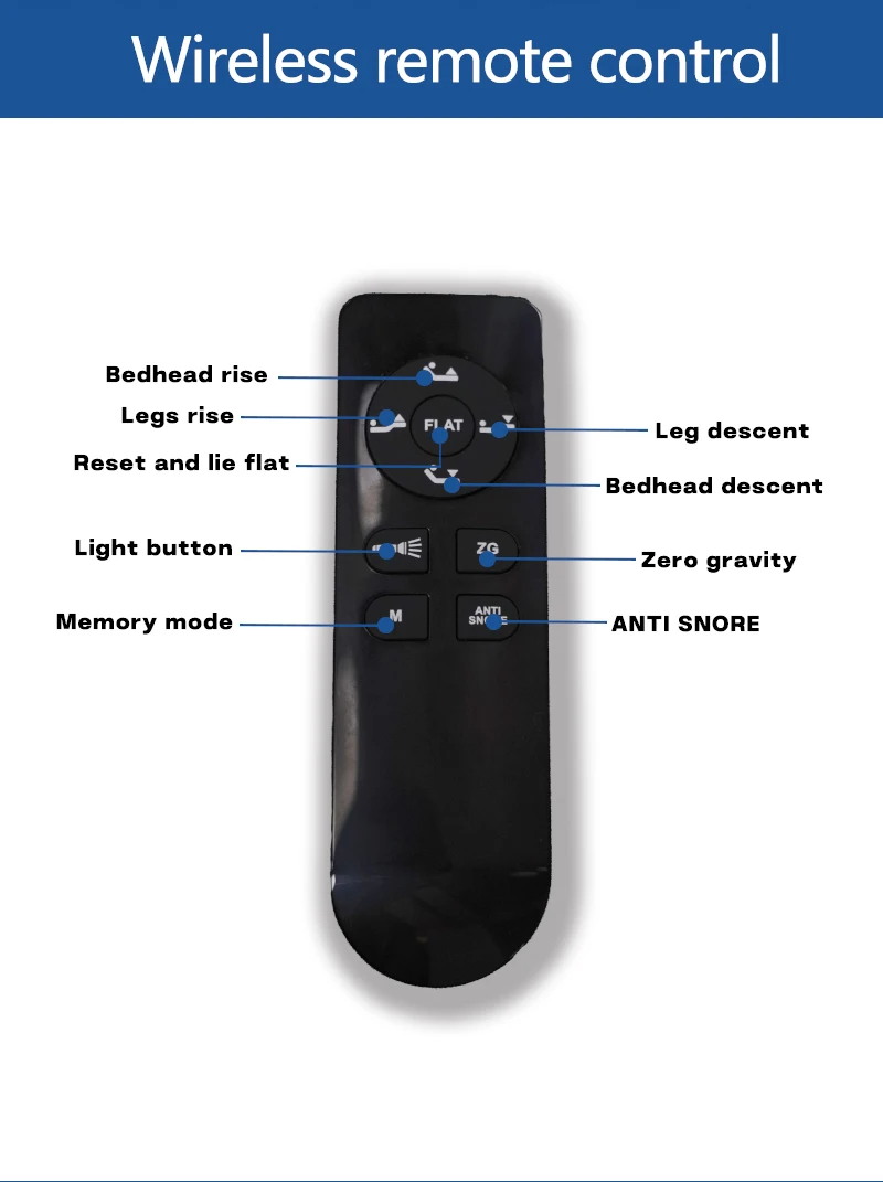 Wireless Remote Control Adjustable Electric Bed With Massager Okin ...