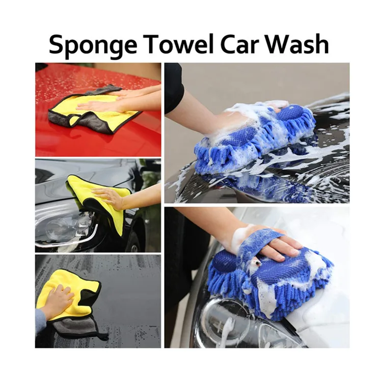 Kit Peralatan Cuci Mobil Interior Eksterior Handuk Ban Set Sikat ...