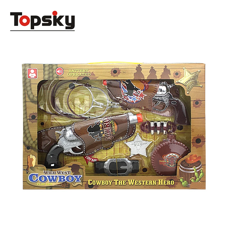 Wild West Cowboy Toy Gun Pretend Play Set With Toy Rifle Gun Handcuff ...