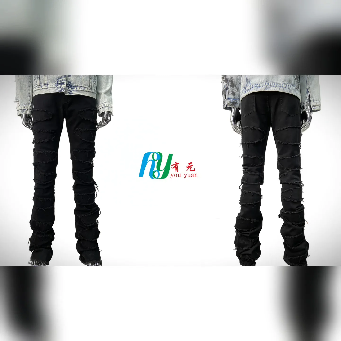 High-quality Street Wear Hip Hop Vintage Denim Ripped Men Flared ...