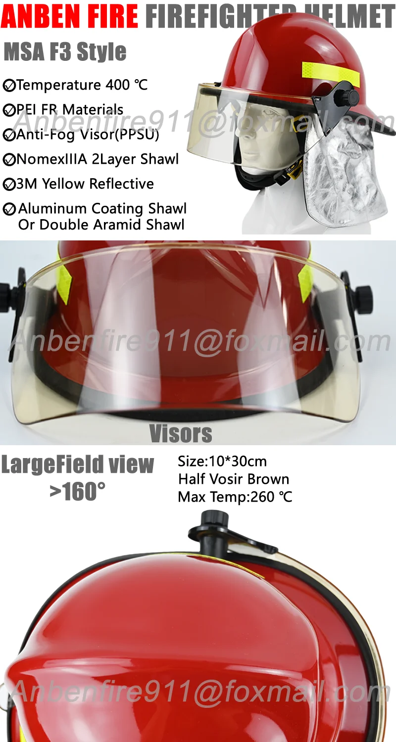 ANBEN FIRE Bullard F3 Model Fireman Safety Firefighting Helmets with Lamp