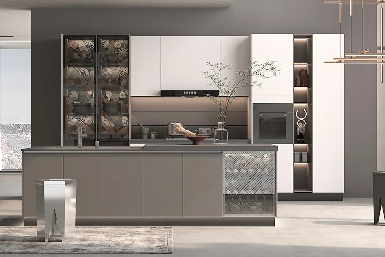 Beach Wood Kitchen Cabinets - Zebra White Shake Style