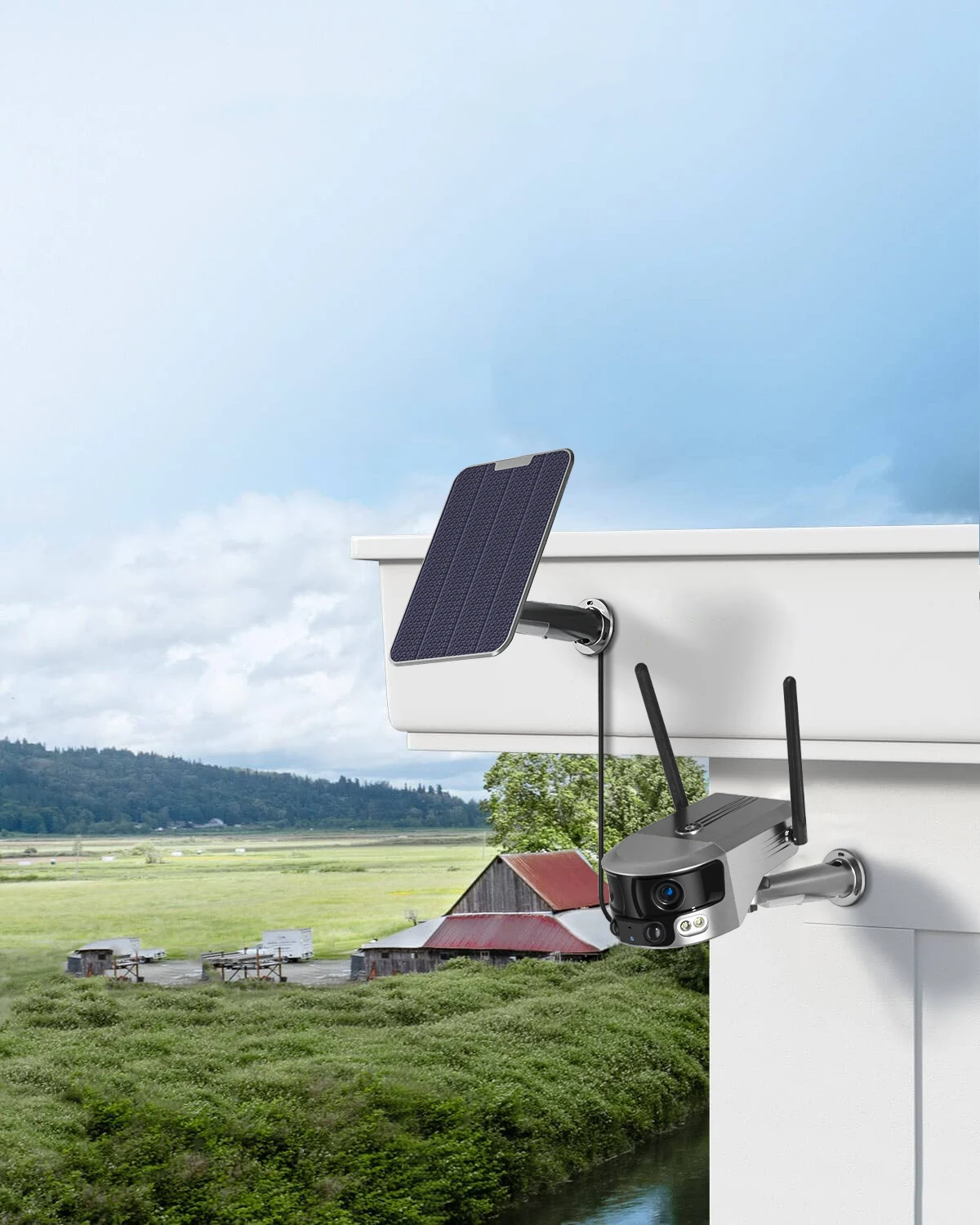 4G Dual-Lens Solar Camera with Night Vision & Motion Detection