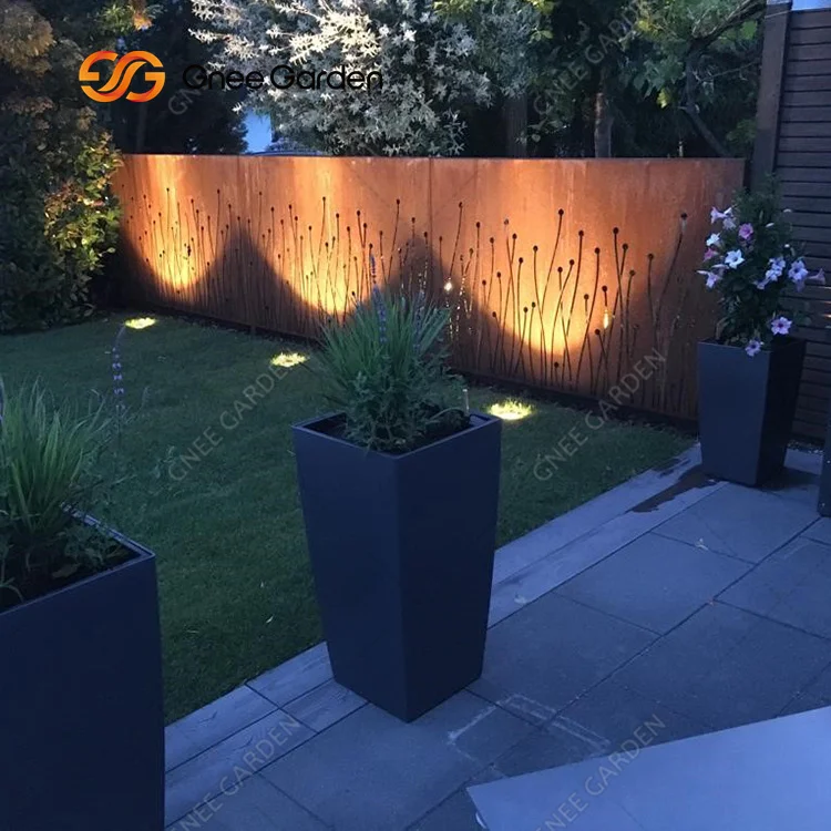 Steel Outdoor Privacy Screen Weathering Steel Garden Screen Steel ...