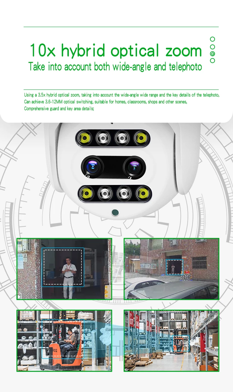 Dual Lens 8x Zoom 2k 4mp High Quality Icsee Camera Ai Humanoid Tracking ...
