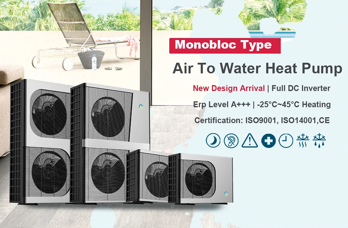 Pompa Ciepla Monoblock R290 Air To Water Heating Cooling Dc Inverter Heat Pump Floor Heating ...