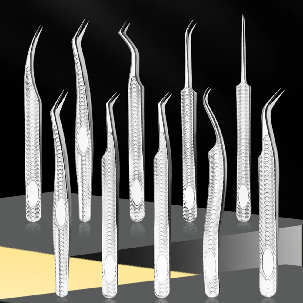 Stainless Steel Eyelash Tweezers - Precision & Durability