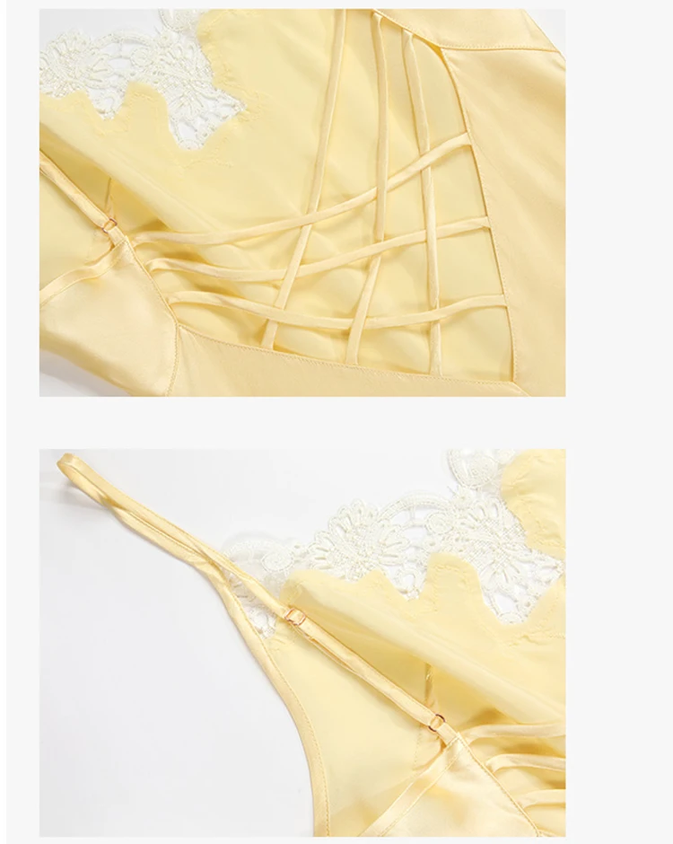 2024 New Arrival Women's Pajamas Pure Silk Backless Dress Mini ...