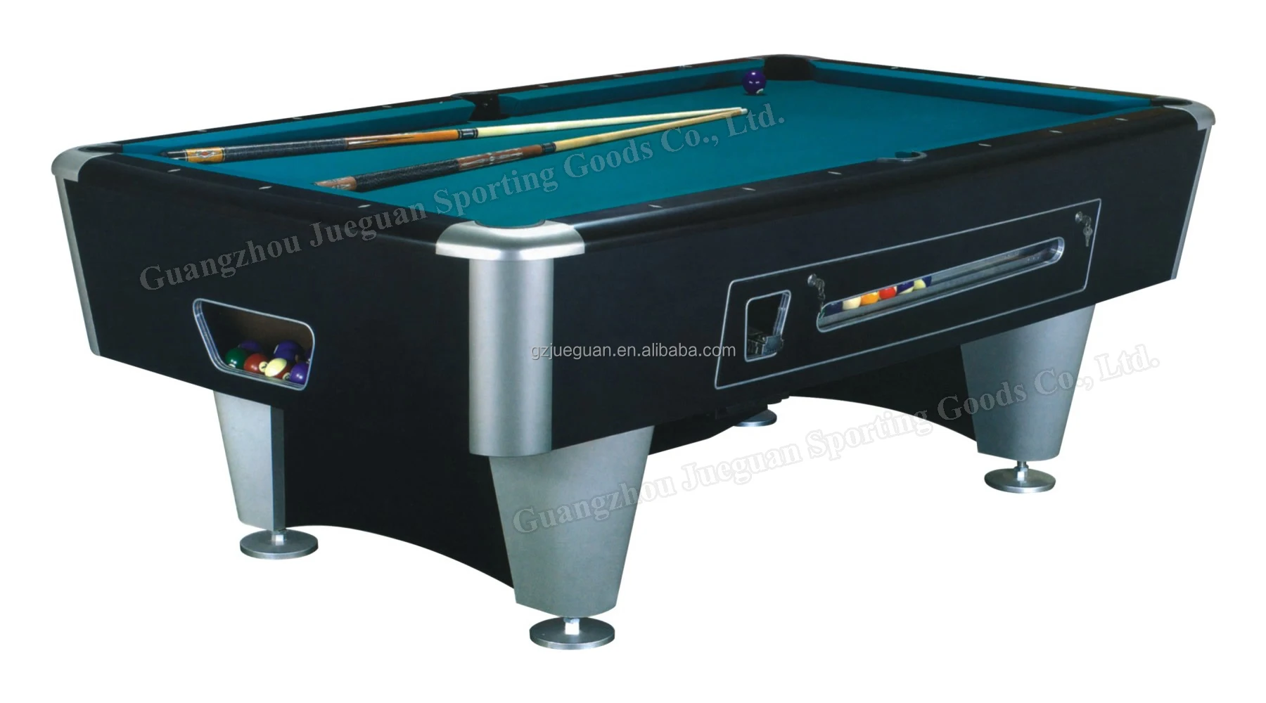 7ft/8ft Pool Table - Durable Slate Coin Operated Billiards
