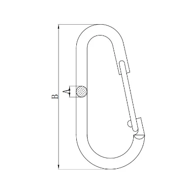 D Type Safety Carabiner Simple Snap Hook Stainless Steel Aisi304 Spring ...