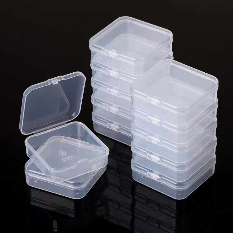 Small Plastic Containers Mixed Sizes Square Empty Clear Plastic Box For ...